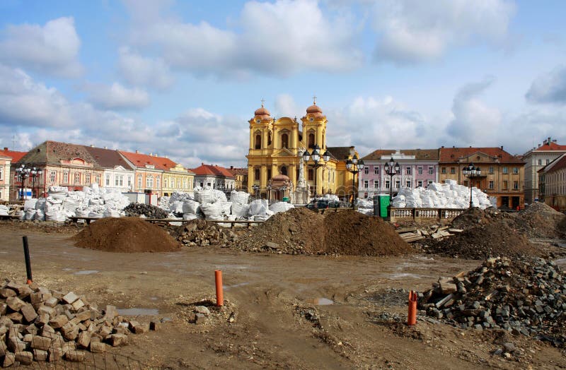 Union Square (Unirii Square) in Timisoara, Romania Stock Image - Image ...