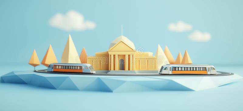Union Station. 3D Rendering of Union Station in Washington Simple Low ...