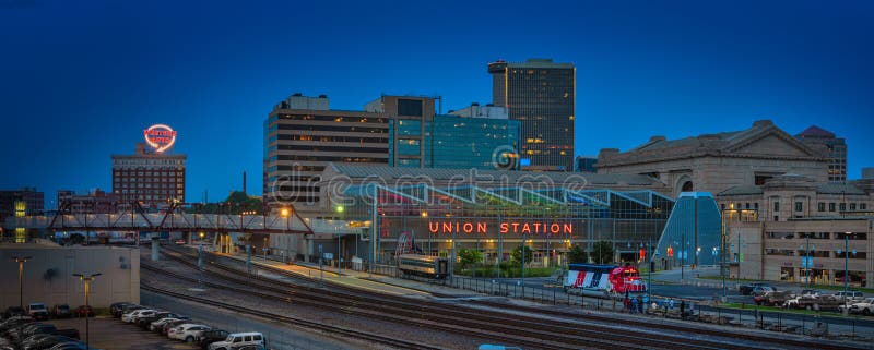 Union Station at Night with Lights Editorial Photography - Image of ...