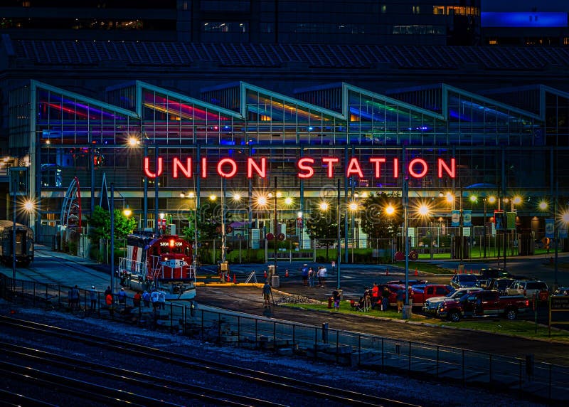 Union Station at Night with Lights Editorial Image - Image of travel ...