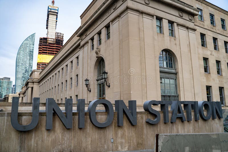 Union Station Sign in Downtown Toronto. Editorial Photo - Image of ...