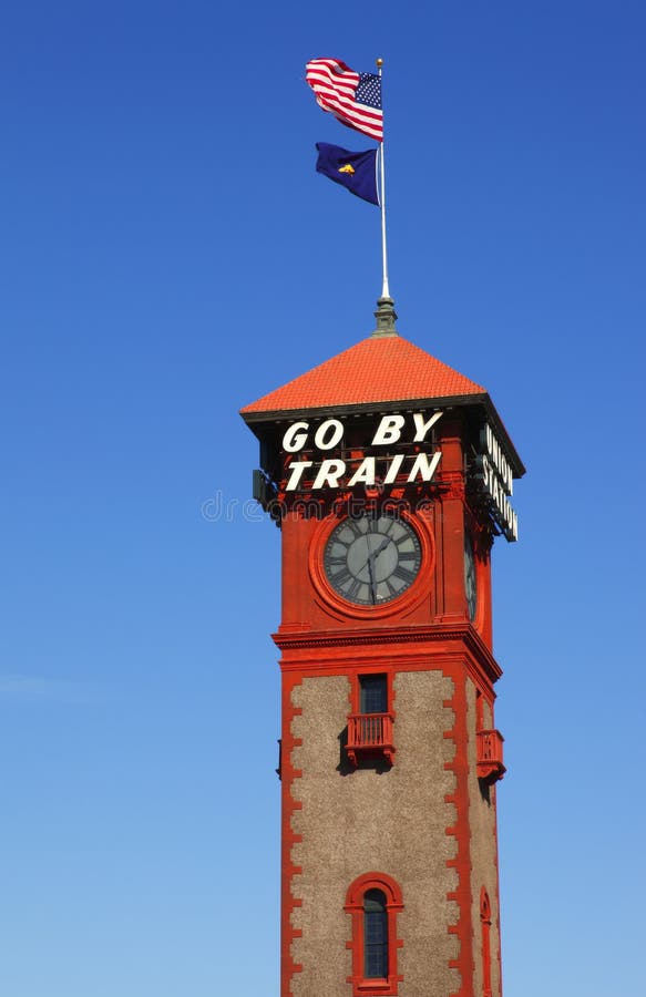 Union station tower. stock image. Image of blue, transportation - 13424619