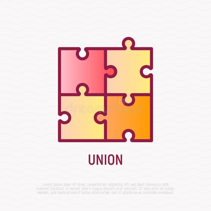 Union Thin Line Icon: Puzzle. Modern Vector Illustration Stock Vector ...