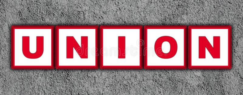 Union Title - Red Square Concept - Wall Background - 3D Illustration ...
