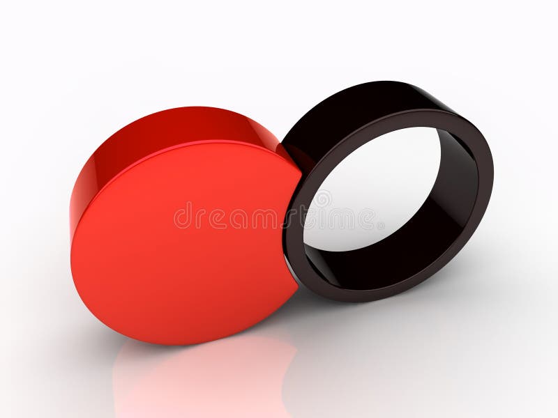 Union of Two Round Elements Stock Illustration - Illustration of hole ...