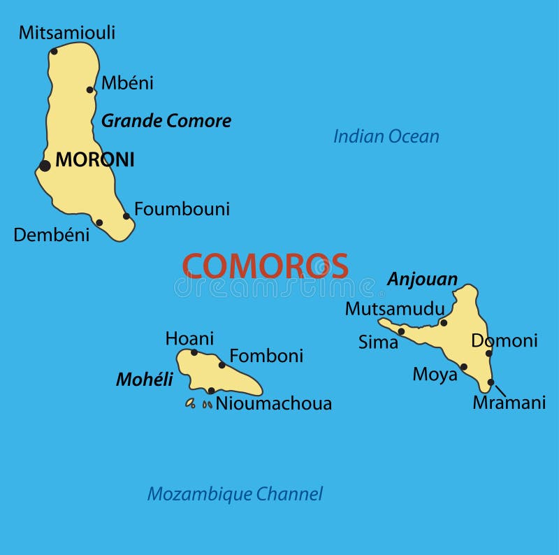 Mappa delle Comore illustrazione di stock. Illustrazione di grafico ...
