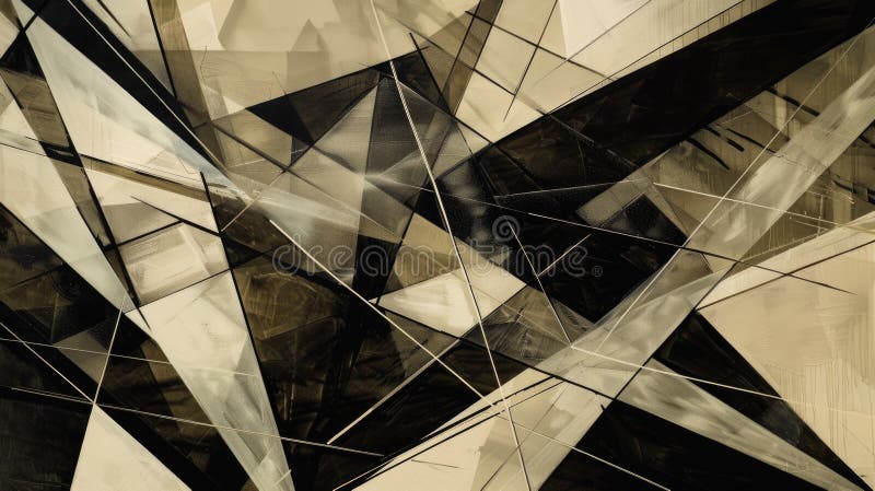 A Unique Abstract Artwork Featuring Intricate Lines and Shapes in a ...