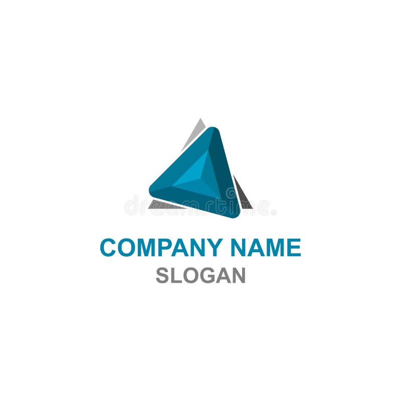Abstract Blue and Grey Triangle Logo. Stock Illustration - Illustration ...