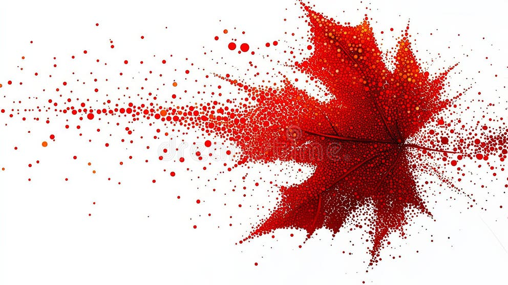 Unique Abstract Design of a Maple Leaf with Intricate Patterns of Tiny ...