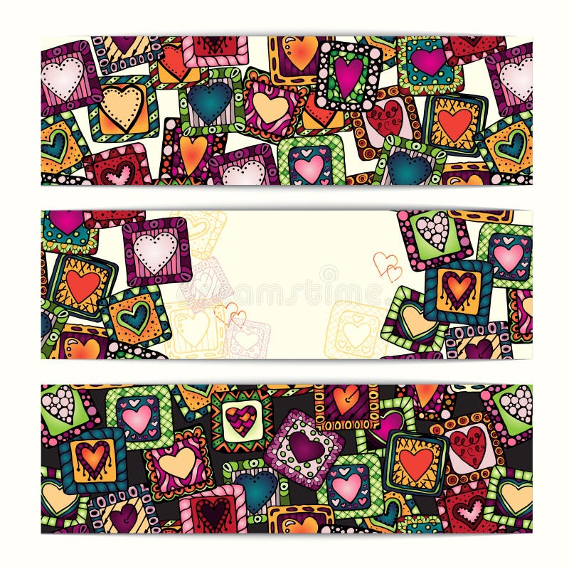Unique Abstract Ethnic Pattern Card Set Stock Vector - Illustration of ...