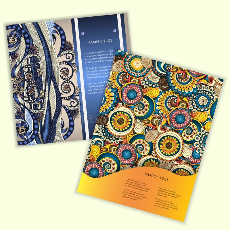 Unique Abstract Ethnic Pattern Card Set Stock Vector - Illustration of ...