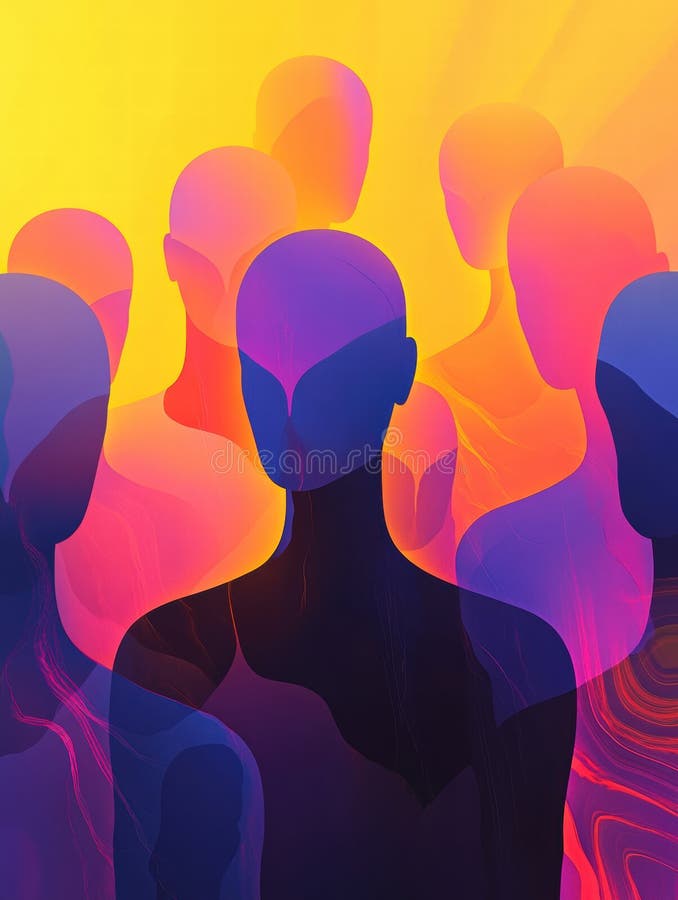 Colorful Abstract Faceless Avatars Creating a Vibrant Atmosphere with ...