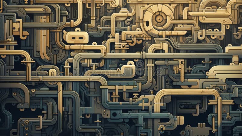 Unique Abstract Fractal Design with Flat Textures and Geometric Shapes ...