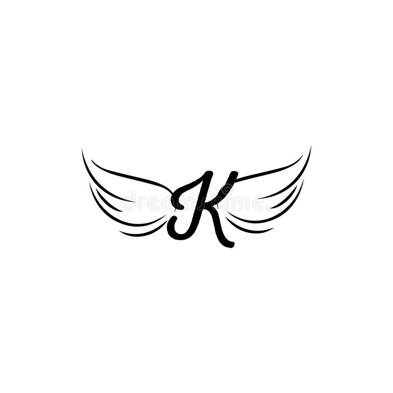 K Wings Unique Abstract Geometric Logo Design Stock Vector ...