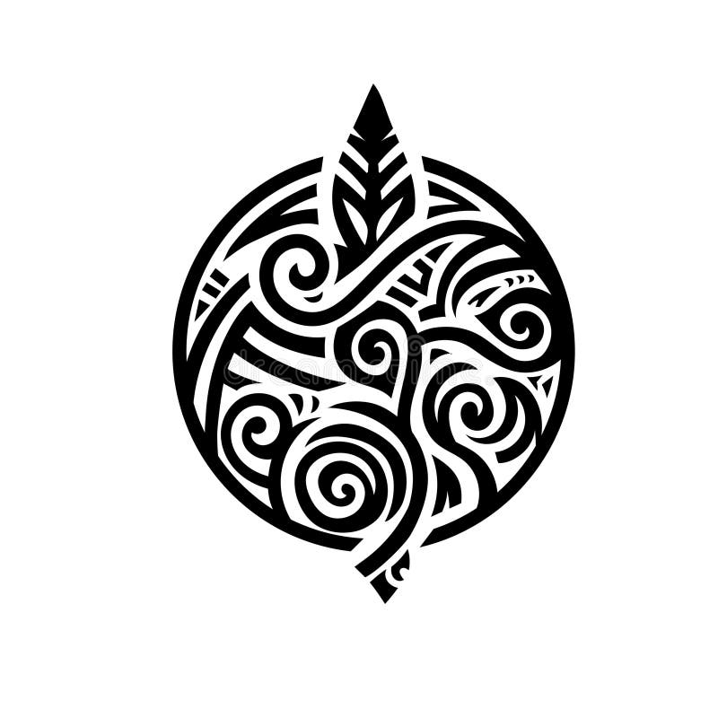 Unique Abstract Leaf Combine with Circle Tribal Vector Stock Vector ...