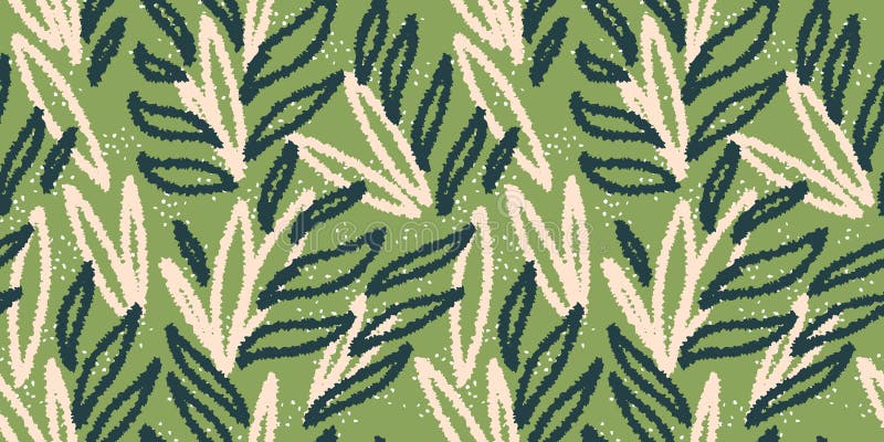 Unique Abstract Organic Shapes Seamless Pattern. Green Background Stock ...