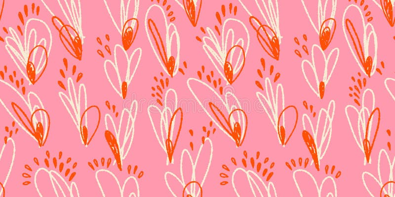 Unique Abstract Organic Shapes Seamless Pattern. Pink Print with Vector ...
