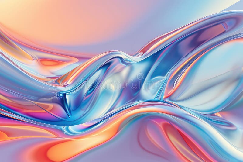 Unique Abstract Painting Depicting Wave of Liquid Stock Photo - Image ...