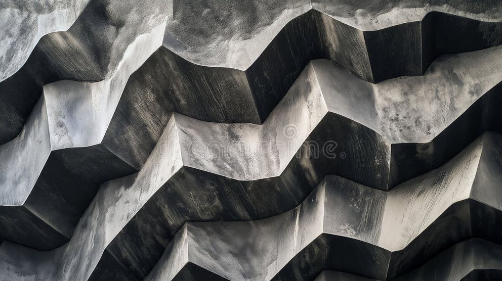 Unique Abstract Texture of Wavy Concrete Surface in Urban Setting Stock ...