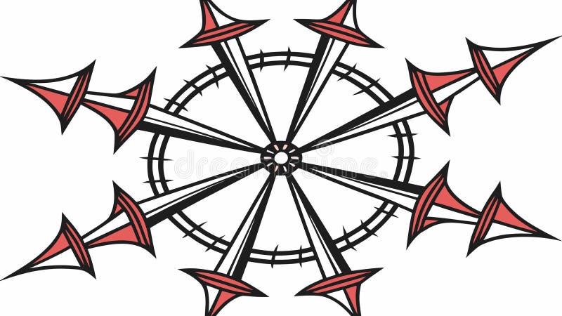 Spiderweb Compass Rose with Arrows Vector Abstract Symbol, Vector ...