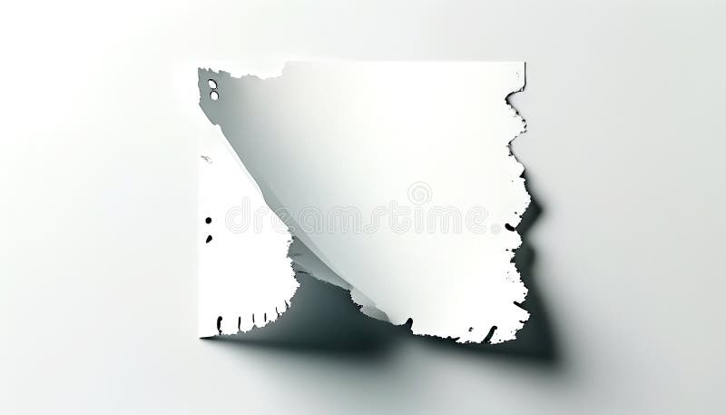 Unique Abstract White Sculpture Resembling a Fragmented State Map on ...