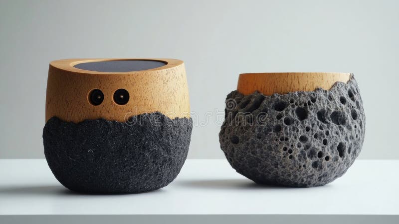 Unique Acoustic Speakers Designed with Bark and Mountain Stone for ...