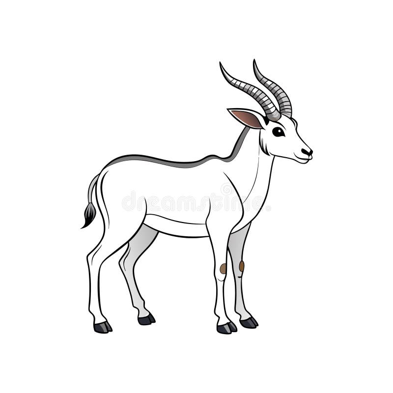 Unique Addax Antelope Coloring Animal Design Stock Illustration ...