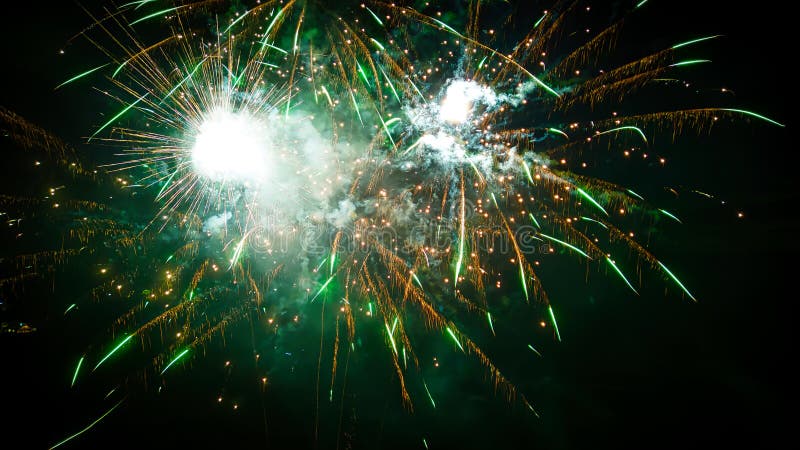 Unique Aerial Photo of Fireworks during the Night Stock Image - Image ...