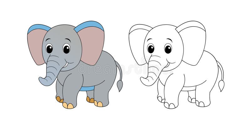 Unique African Elephant Coloring Illustration Stock Illustration ...