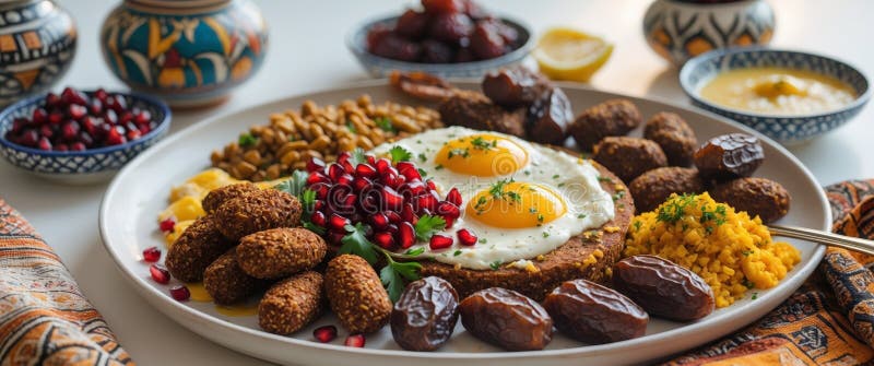 Unique African and Middle Eastern Breakfast Platter Stock Image - Image ...