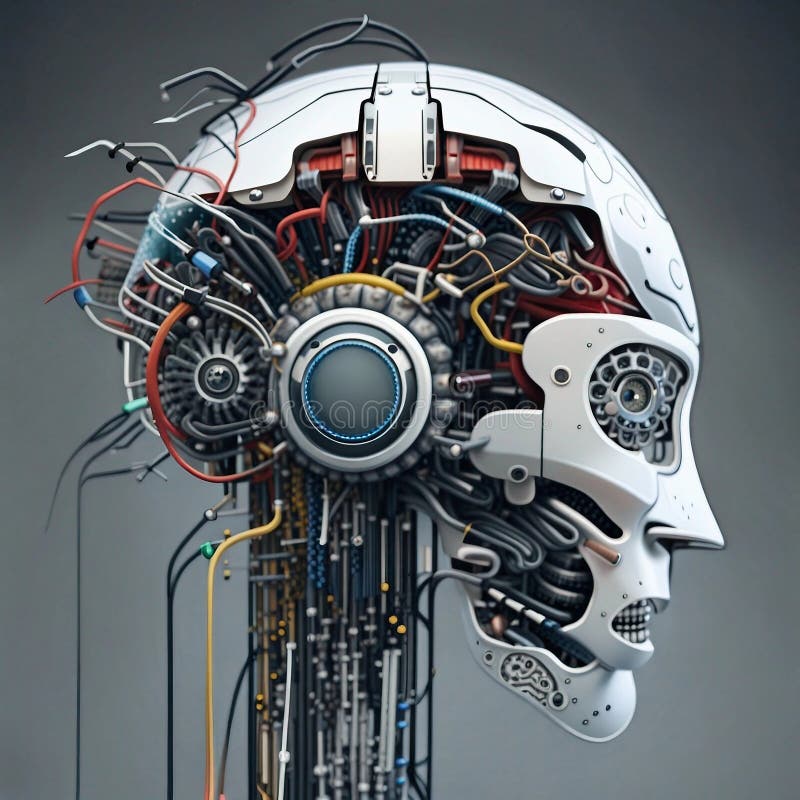 Robot Background Carrying White Blank Signboard Stock Illustration ...