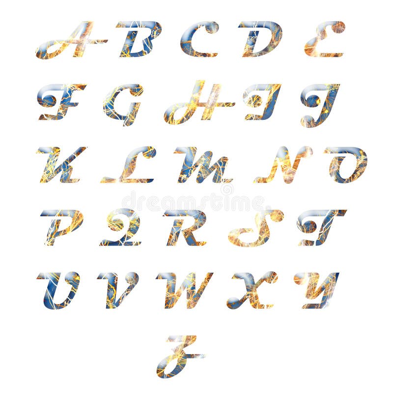 Unique alphabet set stock illustration. Illustration of design - 38672077
