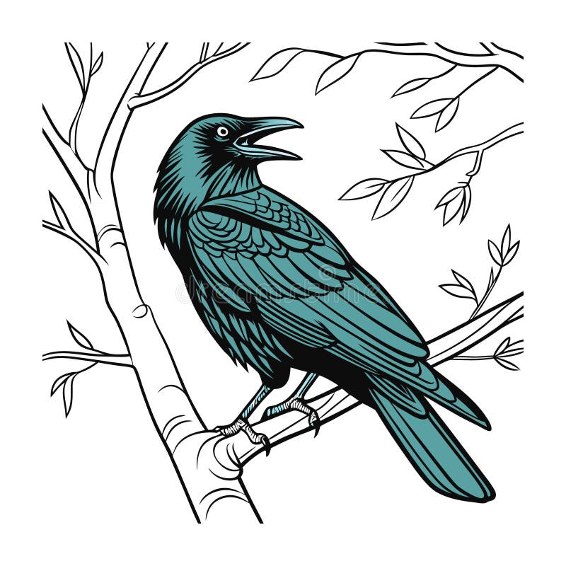 Unique American Crow Bird Representation Stock Image - Illustration of ...