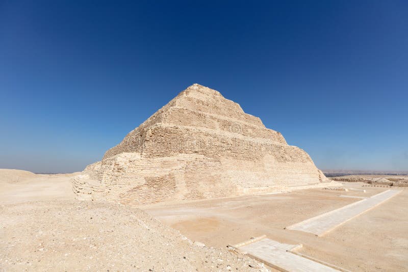 Unique White Egyptian Pyramid with the Blue Sky on the Background ...
