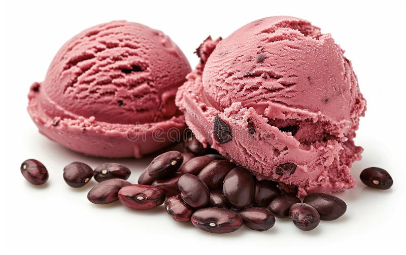 The Unique Appeal of Red Bean Ice Cream Against White -Generative Ai ...