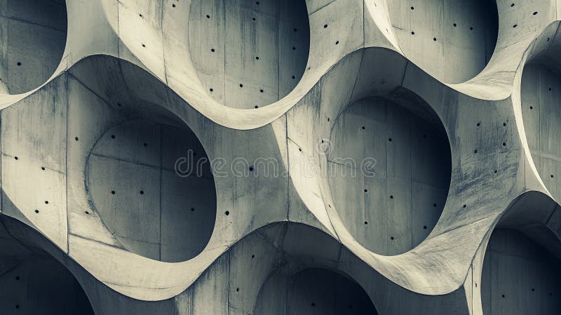 Unique Architectural Concrete Structure with Repeating Circular ...