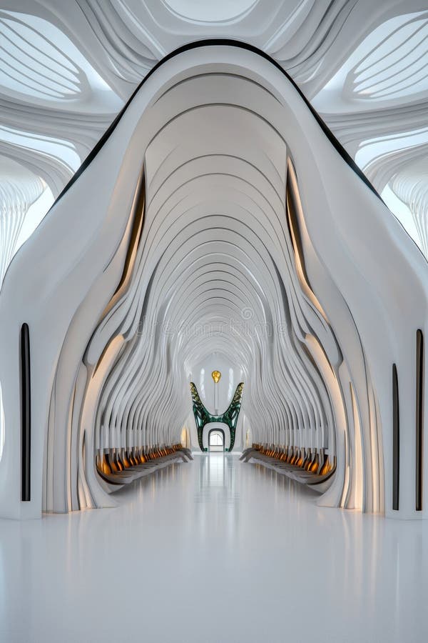 Unique Architectural Design Features a Futuristic Corridor with Flowing ...