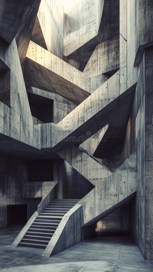 Unique Architectural Design Featuring Complex Concrete Structures in a ...