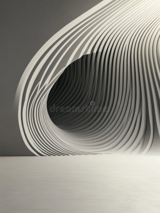 Unique Architectural Design Featuring Flowing Curves and Contrasting ...