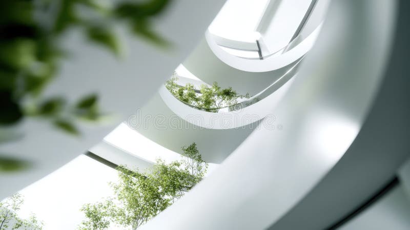 A Unique Architectural Feature with Lush Greenery Stock Photo - Image ...