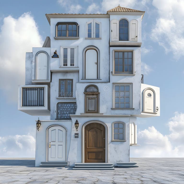 Unique Architectural Masterpiece with Multiple Doors and Windows Under ...