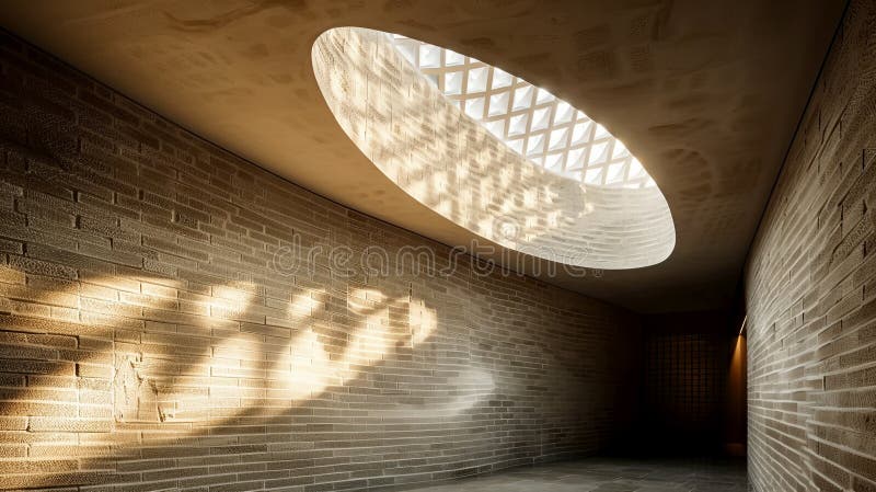 A Unique Architectural Space Featuring Circular Skylight Revealing ...