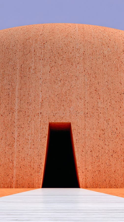 Unique Architectural Structure with an Orange Hue and a Striking ...