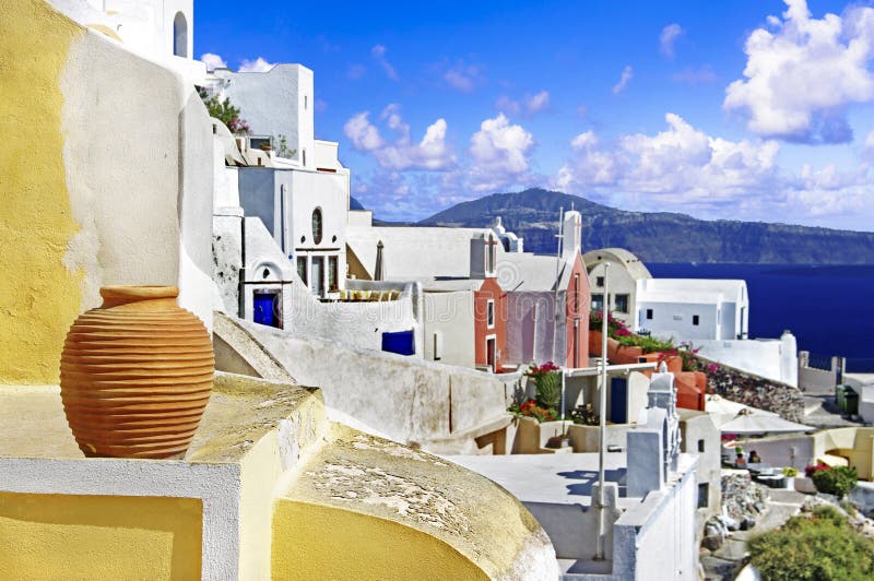 Unique Architecture in Cycladic Style of Beautiful Santorini Island ...
