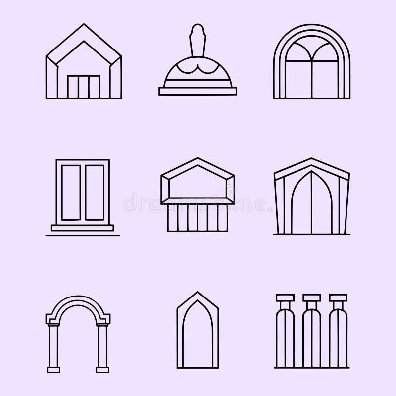 Unique Architecture Element Creative Architecture Line Art Vector Stock ...