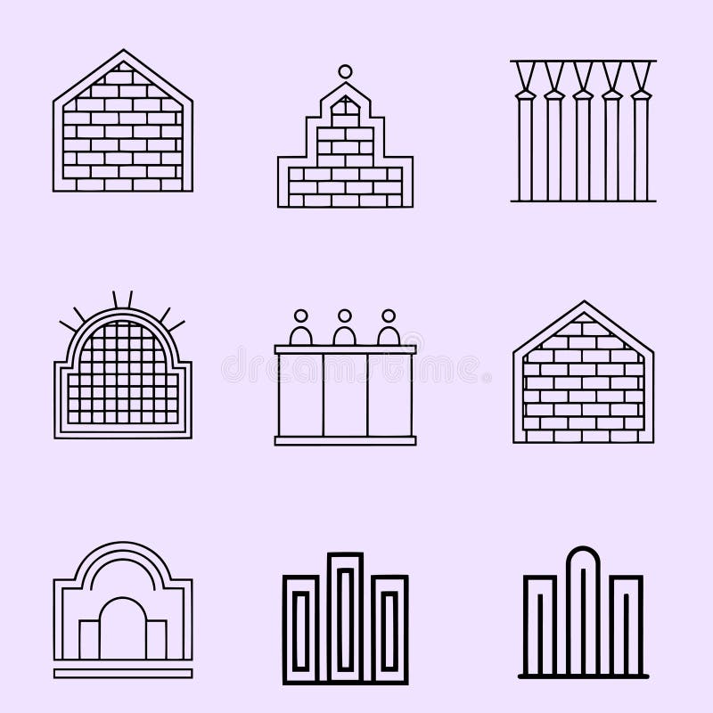 Unique Architecture Element Creative Architecture Line Art Vector Stock ...