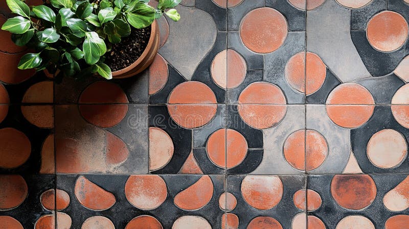A Unique Arrangement of Handmade Terracotta Tiles, Styled in a Stock ...