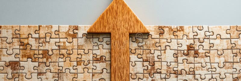 Creative Puzzle Design Featuring an Upward Arrow on a Jigsaw Graph ...