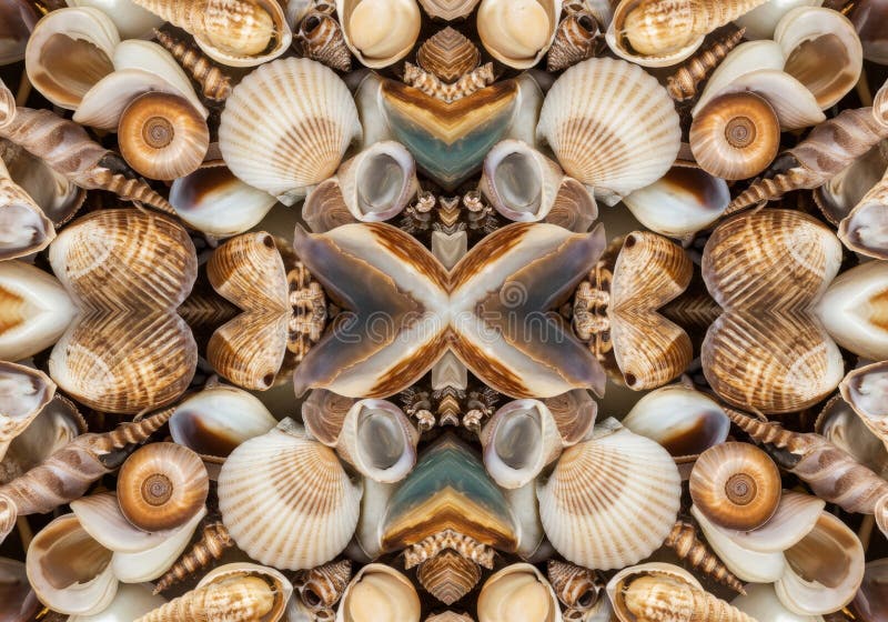 Seashells Form a Stunning Kaleidoscope Pattern Highlighting Natural ...