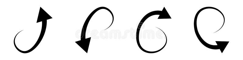 Swirly Arrow Icon Set. Vector. Stock Vector - Illustration of design ...